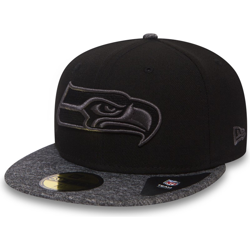 New Era Flat Brim Grey Logo 59FIFTY Grey Collection Seattle Seahawks ...