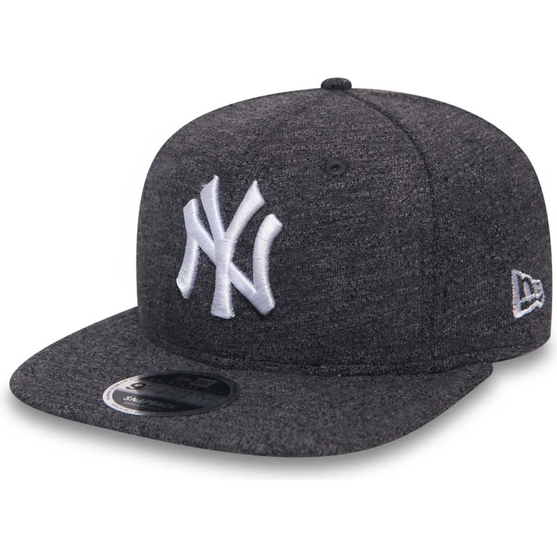 New Era Flat Brim 9FIFTY Slub New York Yankees MLB Grey Snapback Cap ...