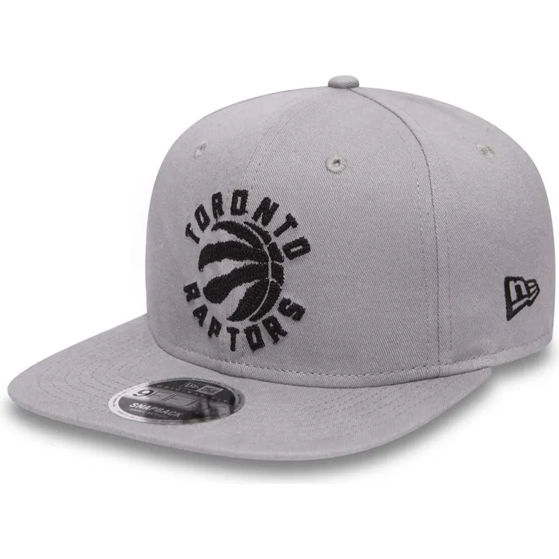 New Era Flat Brim 9FIFTY Chain Stitch Toronto Raptors NBA Grey Snapback ...