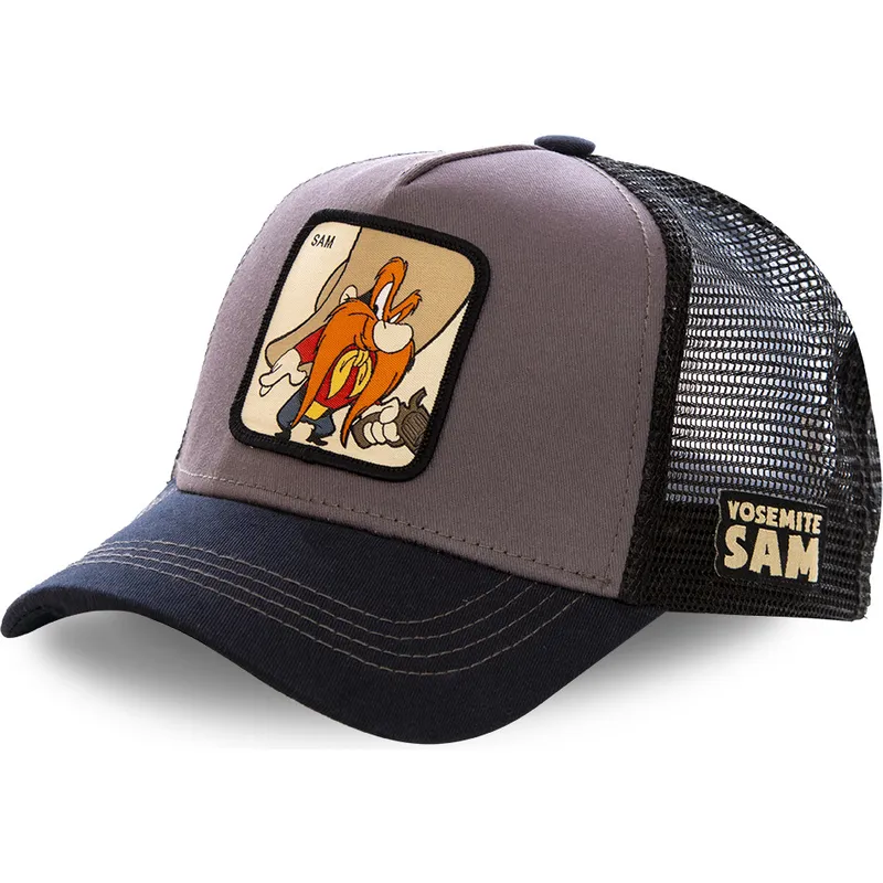Capslab Yosemite Sam SAM2 Looney Tunes Grey and Black Trucker Hat ...