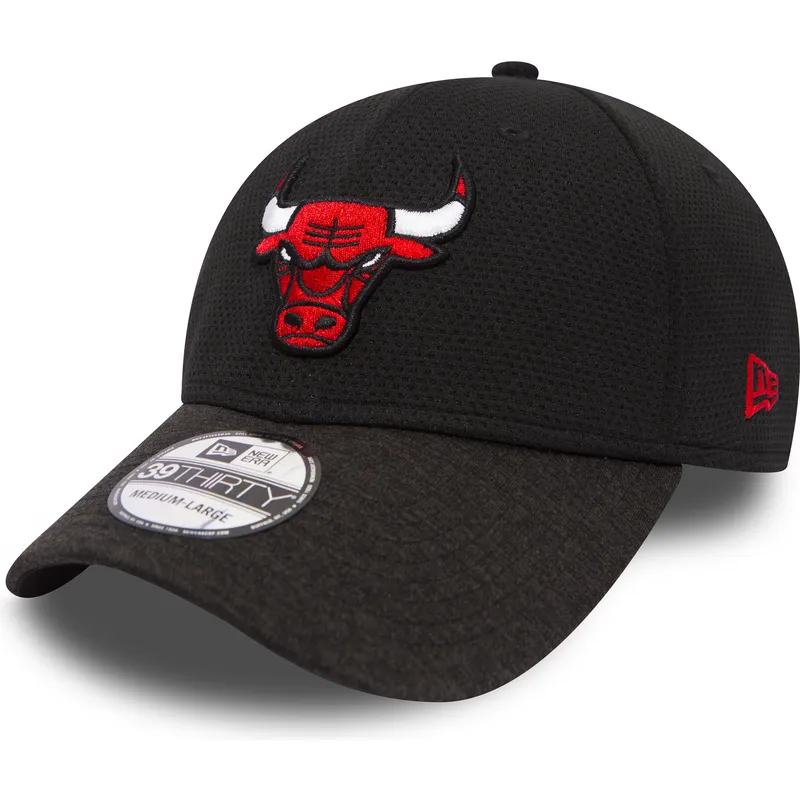 New Era Curved Brim 39THIRTY Shadow Tech Chicago Bulls NBA Black Fitted ...