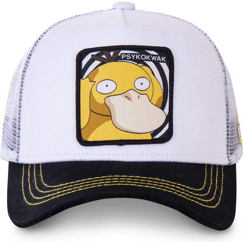 Capslab Psyduck PSY3 Pokémon White and Black Trucker Hat: Caphunters.co.uk