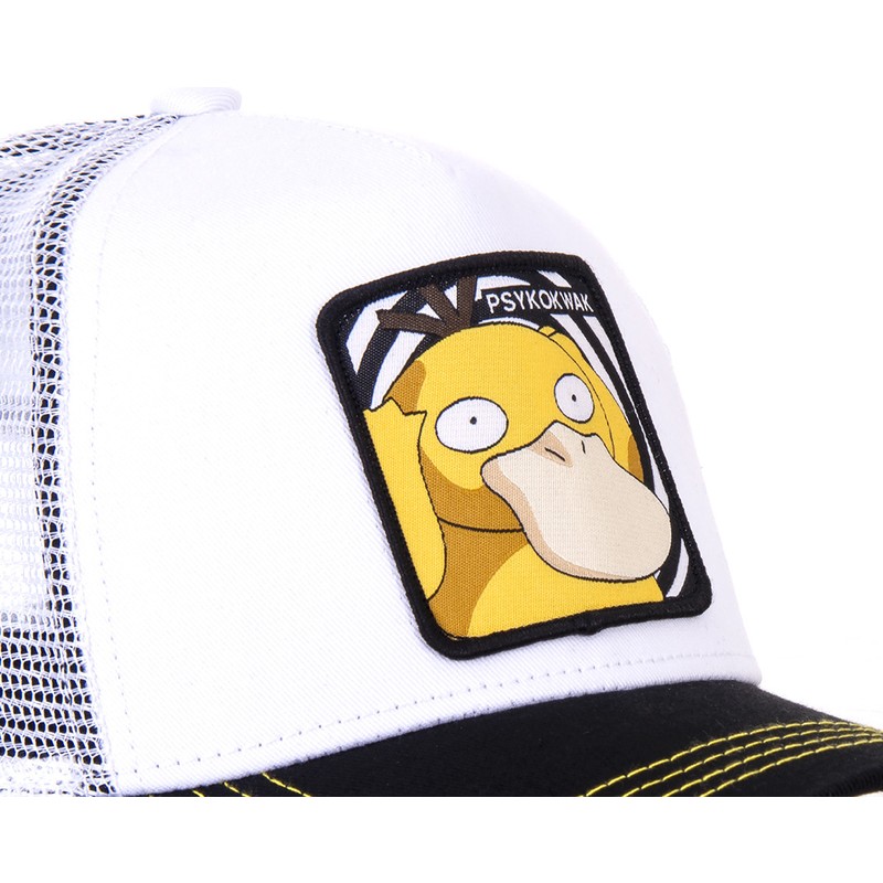 Capslab Psyduck PSY3 Pokémon White and Black Trucker Hat: Caphunters.co.uk