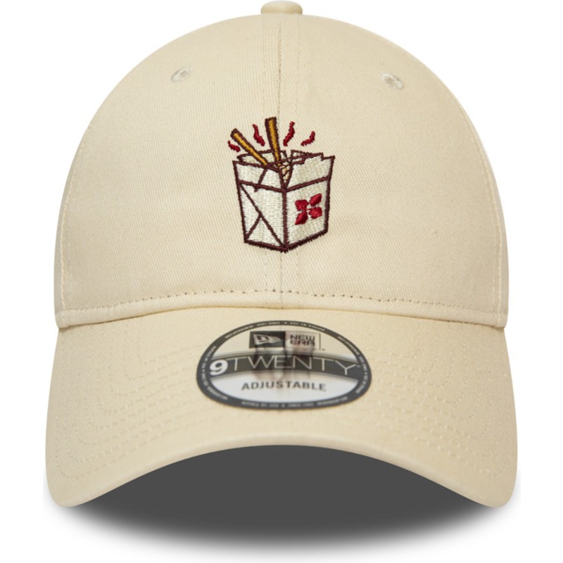 New Era Curved Brim 9TWENTY Takeaway Cream Adjustable Cap: Caphunters.co.uk