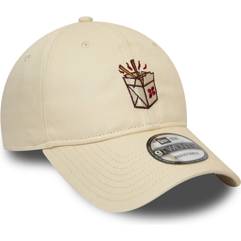 New Era Curved Brim 9TWENTY Takeaway Cream Adjustable Cap: Caphunters.co.uk