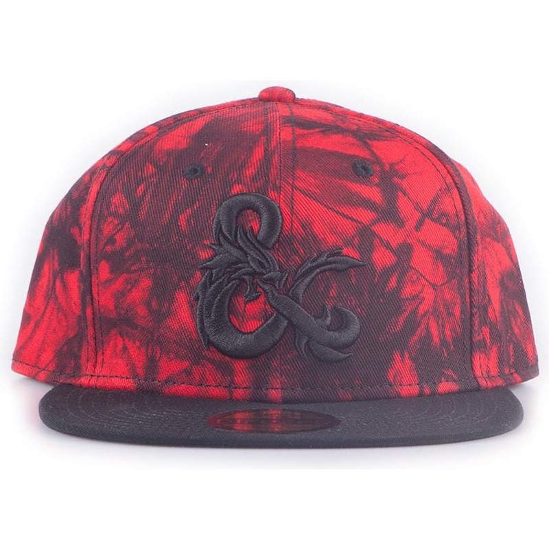 Difuzed Flat Brim Dungeons & Dragons Red and Black Snapback Cap ...
