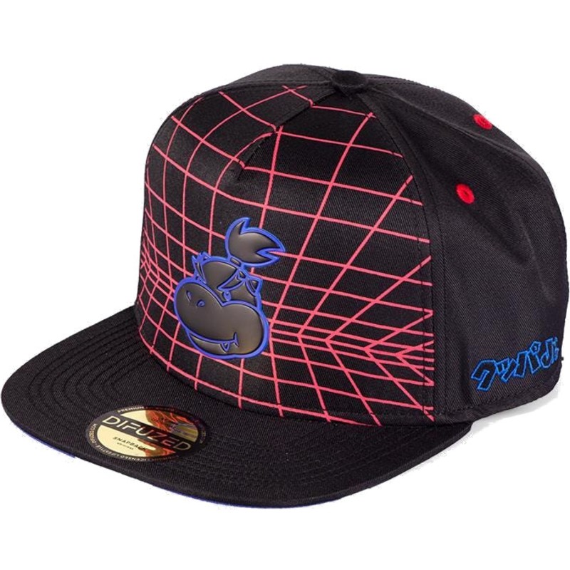 Difuzed Flat Brim Bowser Jr. Badge Super Mario Bros. Black Adjustable ...