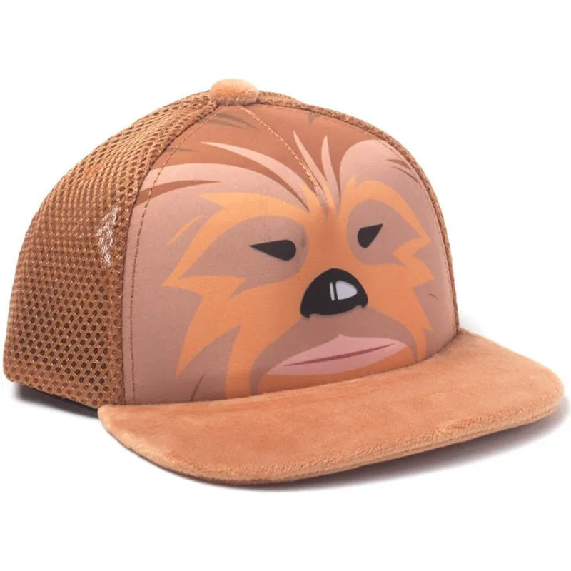 Difuzed Youth Chewbacca Star Wars Brown Snapback Flat Brim Trucker Hat ...