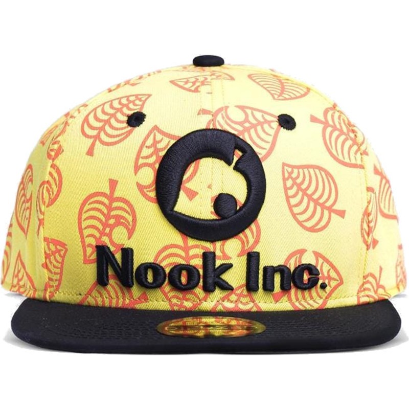 Difuzed Flat Brim Leaf Logo Nook Inc. Animal Crossing Yellow and Black ...