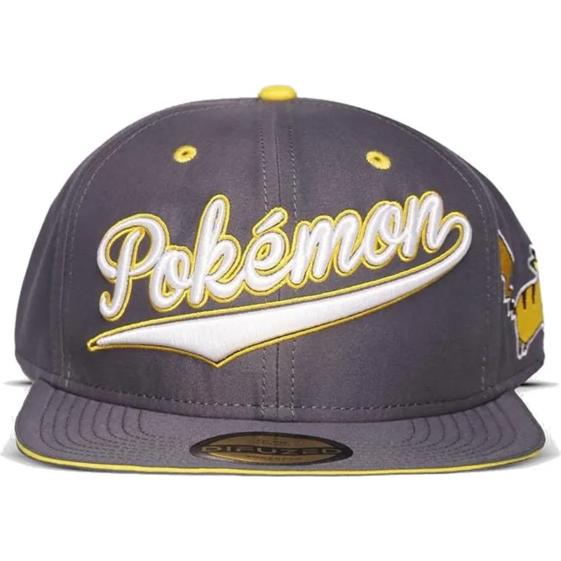 Difuzed Flat Brim Pikachu Baseball Pokémon Black Snapback Cap ...