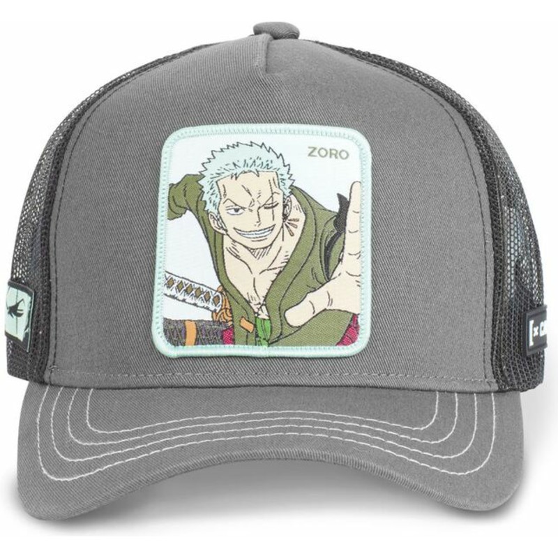 Capslab Roronoa Zoro ZOR1 One Piece Grey Trucker Hat: Caphunters.co.uk