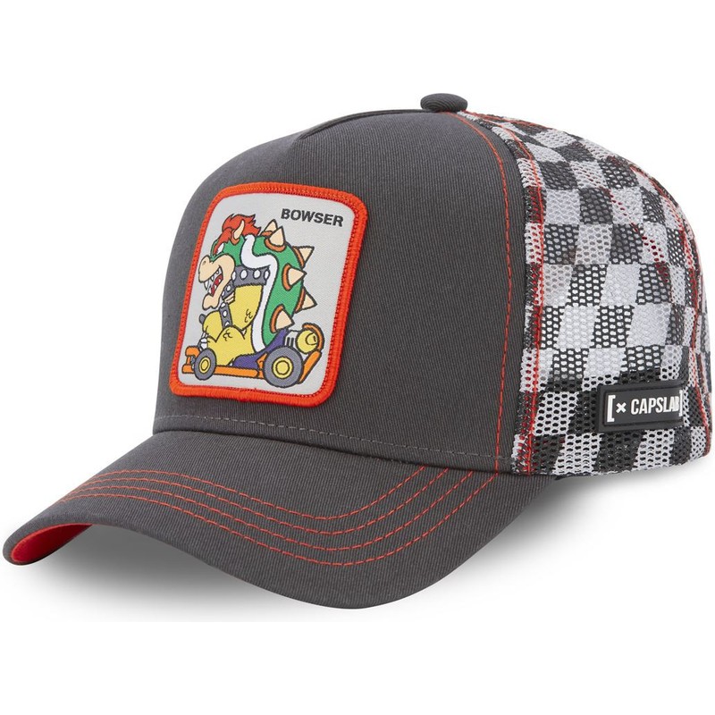Capslab Bowser Kart SMK BOW1 Super Mario Bros. Black Trucker Hat ...