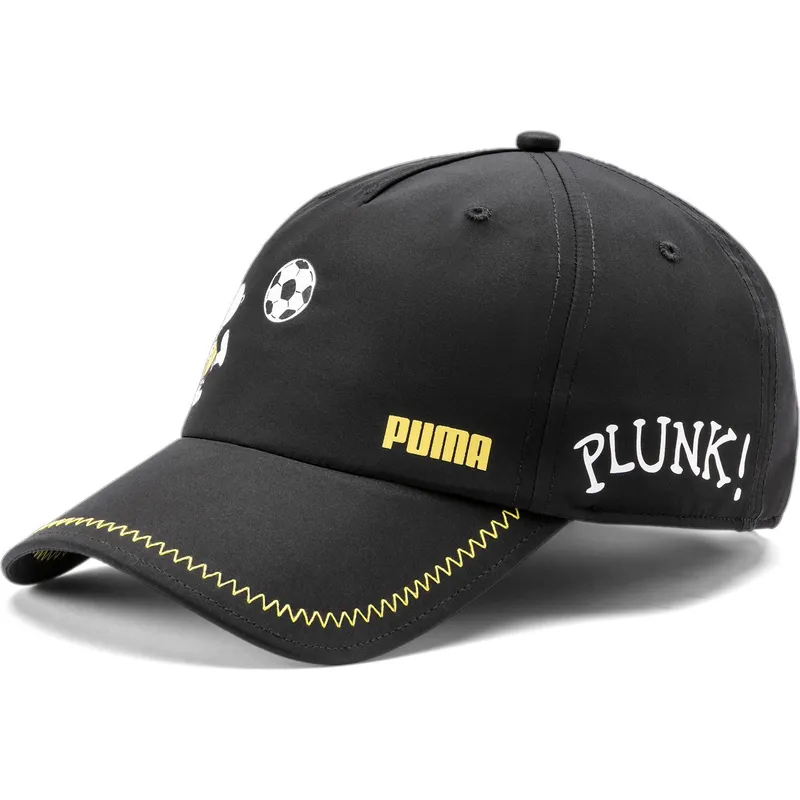 Puma Youth Curved Brim Snoopy Peanuts Black Adjustable Cap: Caphunters ...