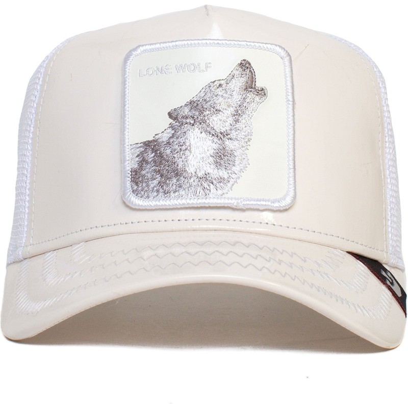Goorin Bros. Lone Wolf Big White Patent Leather The Farm White Trucker ...
