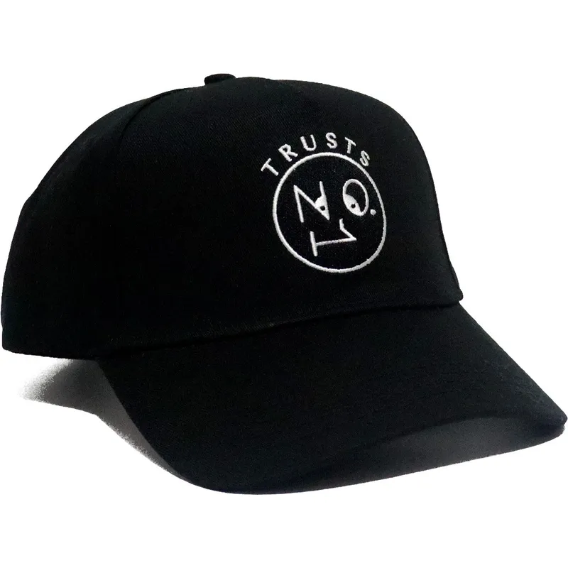 The No.1 Face Curved Brim Trusts No.1 Black White Logo Black Adjustable ...