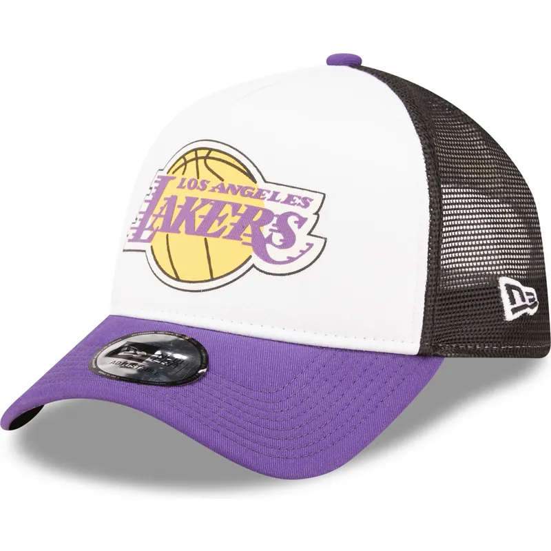 New Era A Frame Team Colour Los Angeles Lakers NBA White, Purple and ...