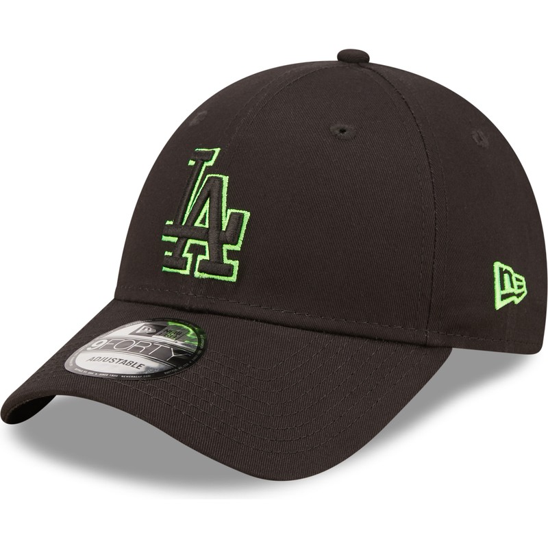 New Era Curved Brim Green Logo 9FORTY Neon Outline Los Angeles Dodgers ...
