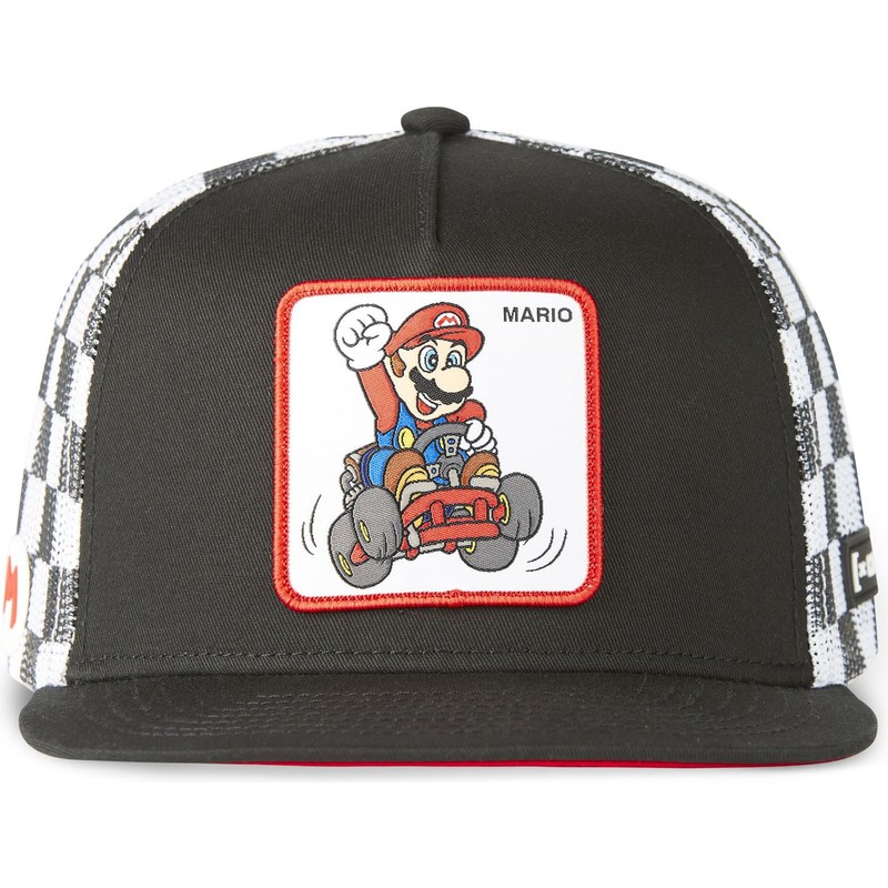 Capslab Flat Brim Mario Kart CASF JU1 Super Mario Bros. Black and White ...