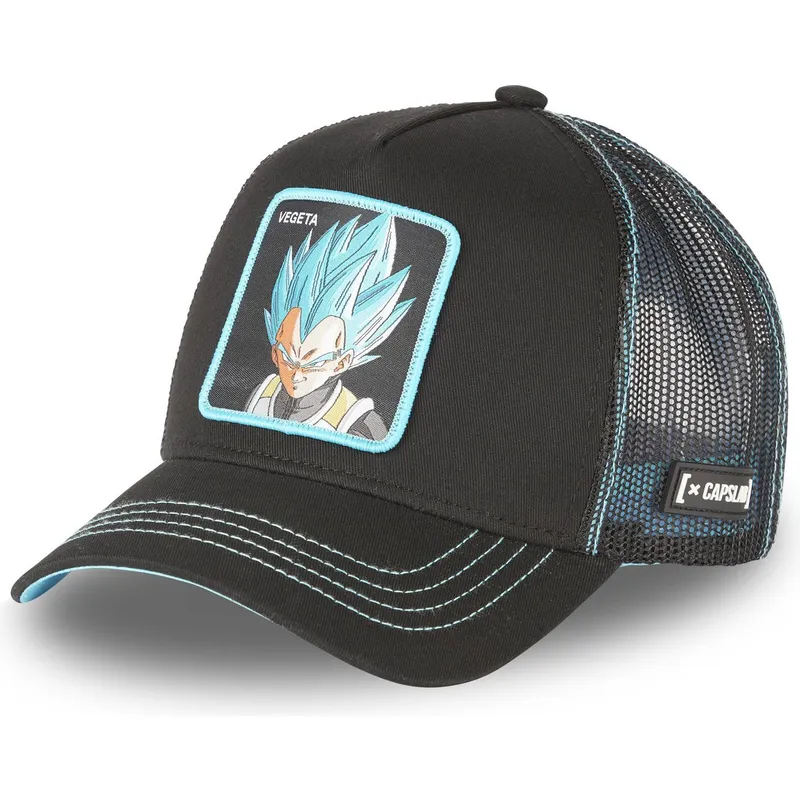 Capslab Vegeta Super Saiyan Blue CAS VEG1 Dragon Ball Black Trucker Hat ...