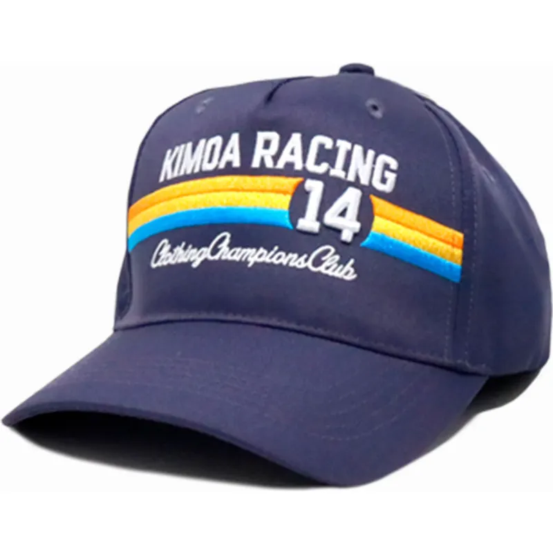 Kimoa Curved Brim Racing 14 Navy Blue Adjustable Cap: Caphunters.co.uk