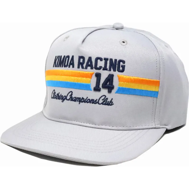 Kimoa Flat Brim Racing 14 Grey Adjustable Cap: Caphunters.co.uk