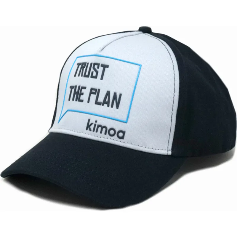 Kimoa Curved Brim Trust The Plan White and Navy Blue Adjustable Cap ...