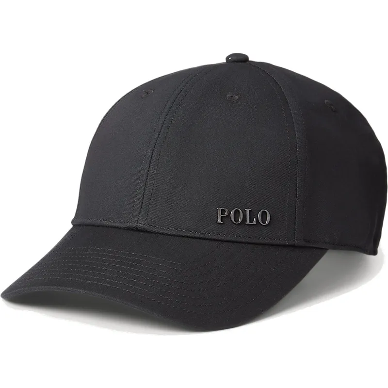 Polo Ralph Lauren Curved Brim Logo-Plaque Baseline Black Adjustable Cap ...