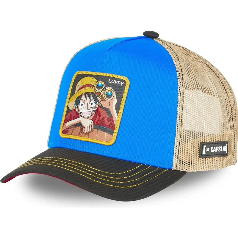 Capslab Monkey D. Luffy OP2 LUF4 One Piece Blue and Brown Trucker Hat ...