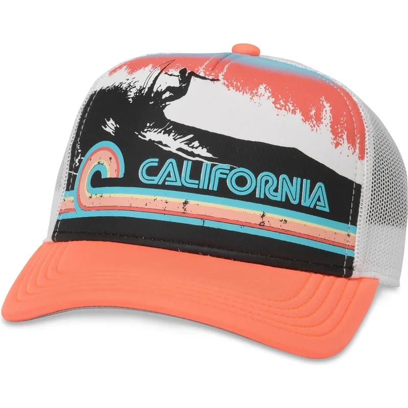 American Needle California Riptide Valin Orange Snapback Trucker Hat ...