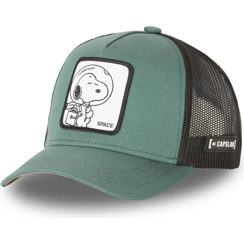 Capslab Snoopy Space SP2 Peanuts Green Trucker Hat: Caphunters.co.uk