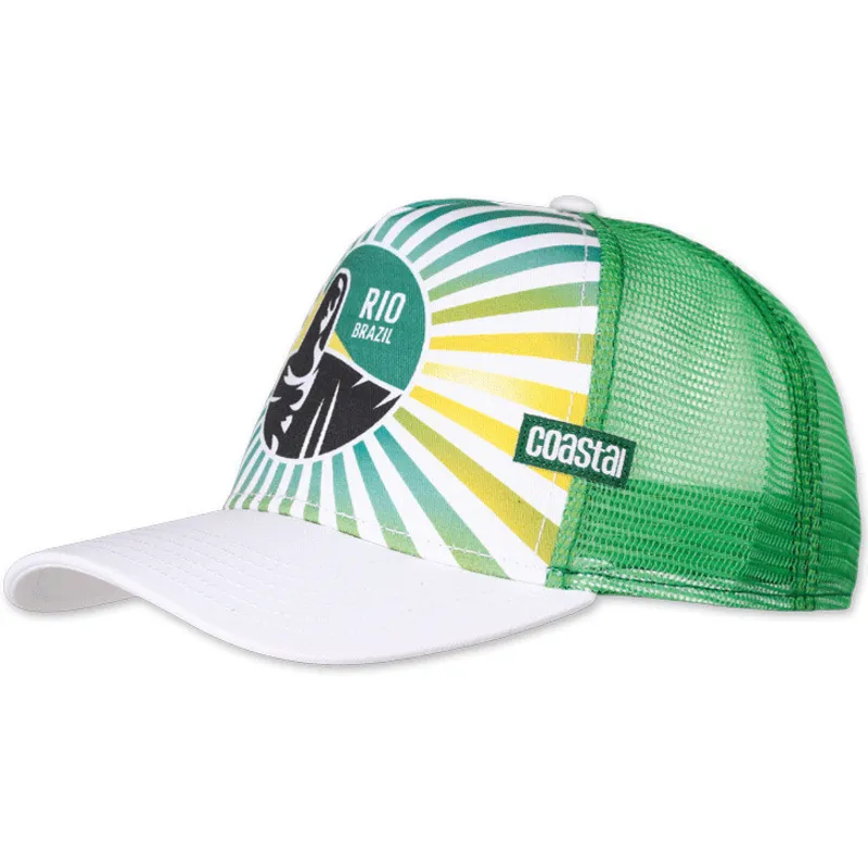 Coastal Rio Brazil HFT Green and White Trucker Hat: Caphunters.co.uk