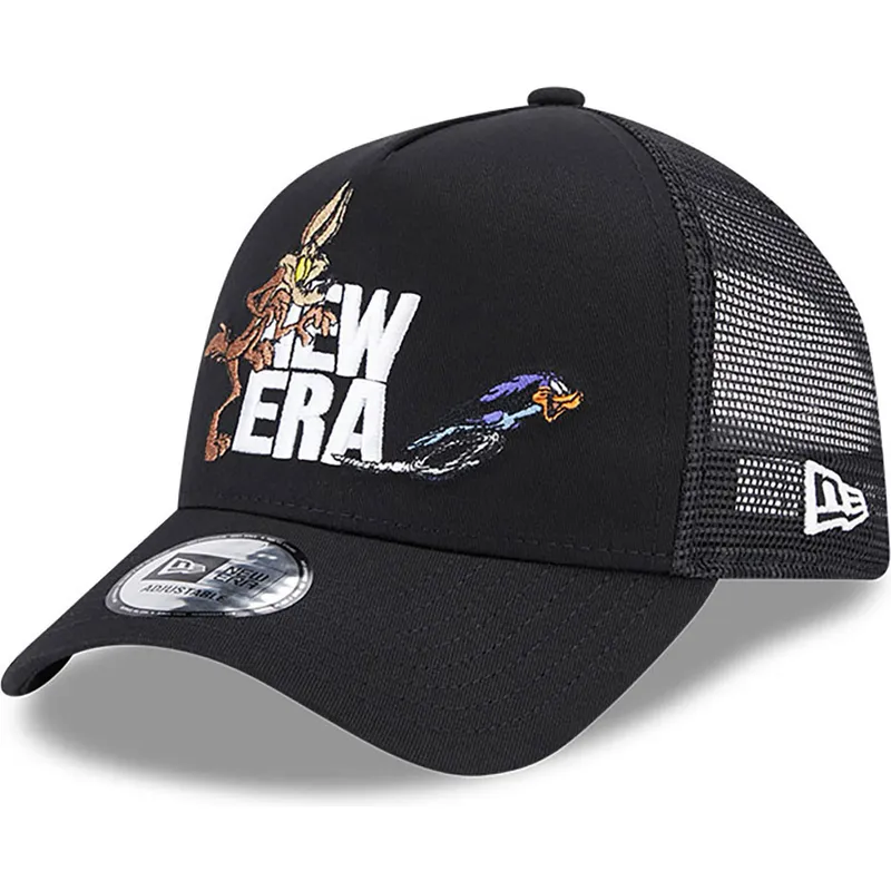 New Era Road Runner A Frame Looney Tunes Black Trucker Hat: Caphunters ...