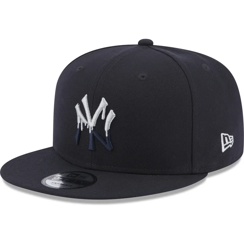 New Era Flat Brim 9FIFTY Team Drip New York Yankees MLB Navy Blue ...