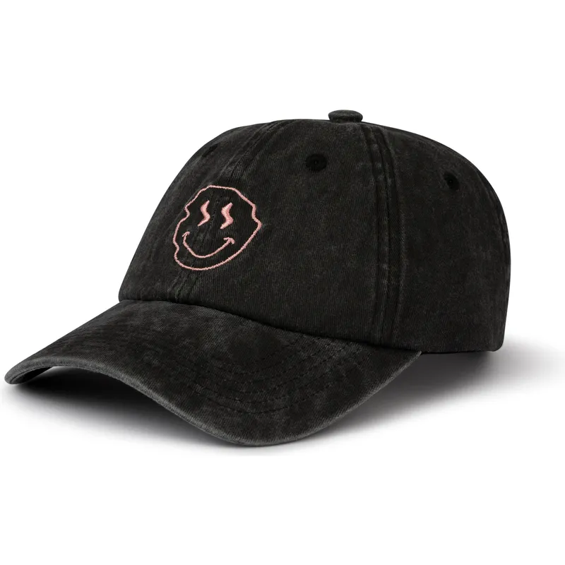 Pica Pica Curved Brim Smiley Face Black Adjustable Cap: Caphunters.co.uk