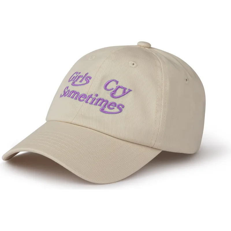 Pica Pica Curved Brim Girls Cry Sometimes Beige Adjustable Cap ...