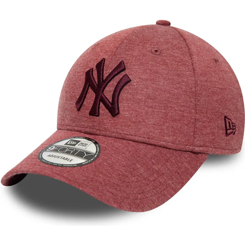 New Era Curved Brim Maroon Logo 9FORTY Jersey Essential New York ...