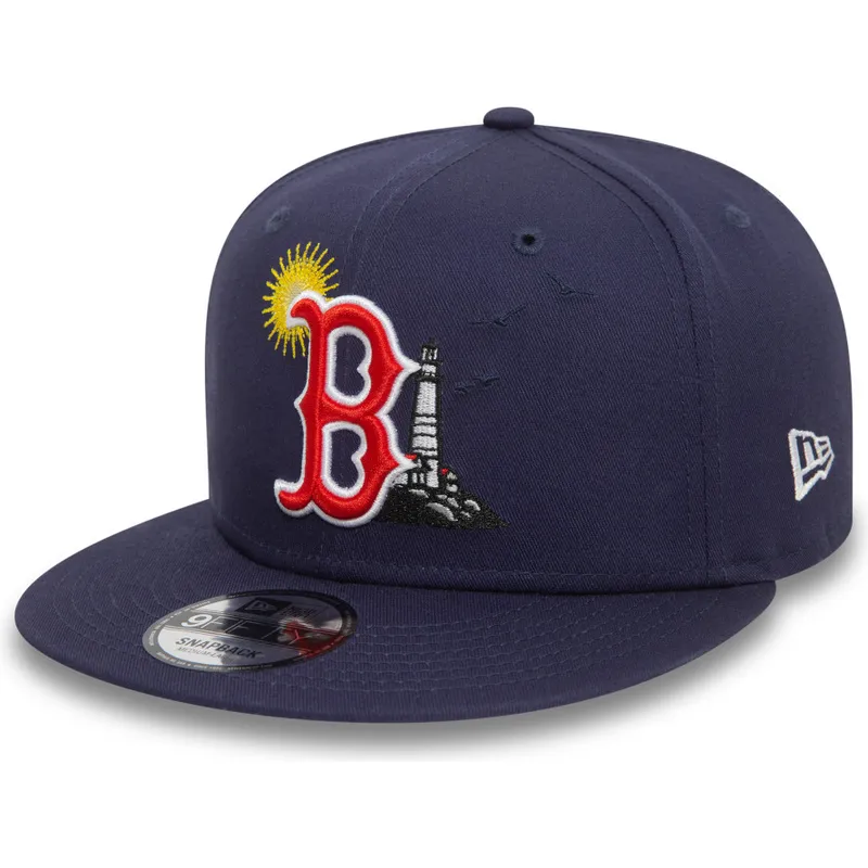 New Era Flat Brim 9FIFTY Summer Icon Boston Red Sox MLB Navy Blue ...