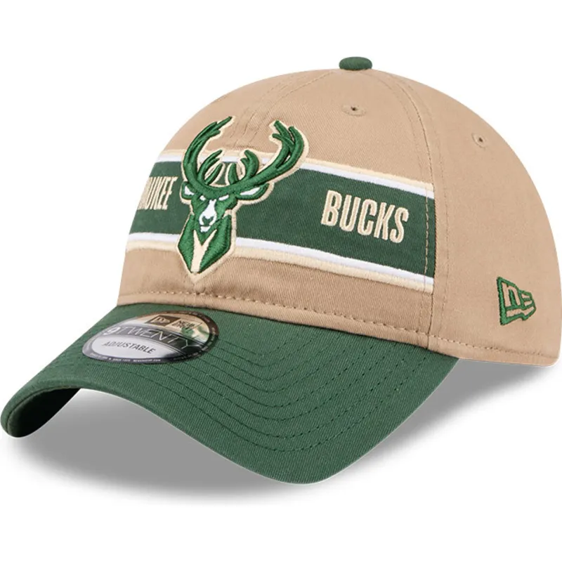New Era Curved Brim 9TWENTY Draft 2024 Milwaukee Bucks NBA Brown and ...