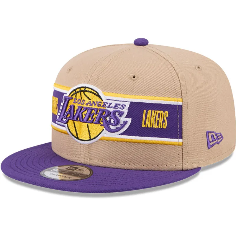 New Era Flat Brim 9FIFTY Draft 2024 Los Angeles Lakers NBA Brown and ...
