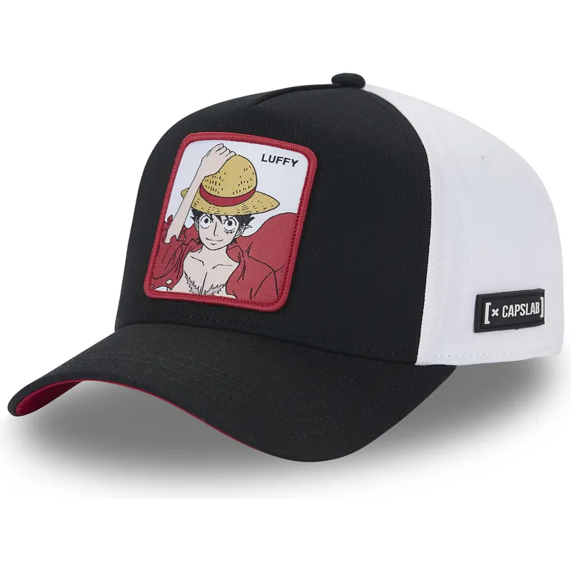 Capslab Curved Brim Monkey D. Luffy OP4 HAT One Piece Black and White ...