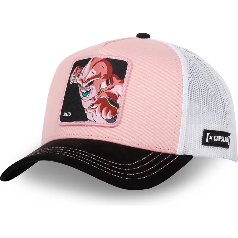Capslab Kid Buu DBZ8 BUU Dragon Ball Pink, White and Black Trucker Hat ...