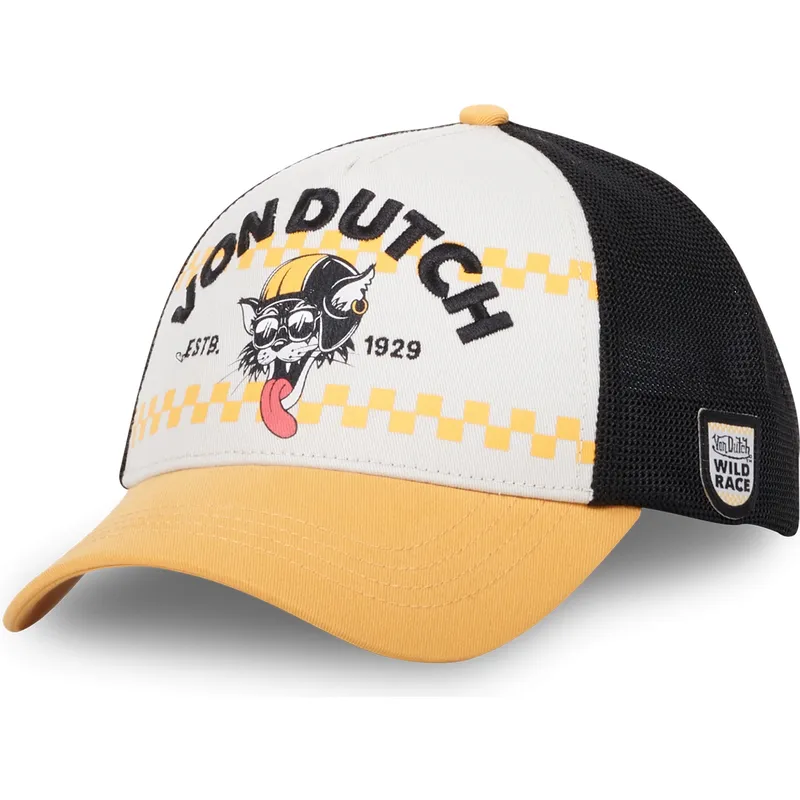 Von Dutch WIG Yellow and Black Trucker Hat: Caphunters.co.uk