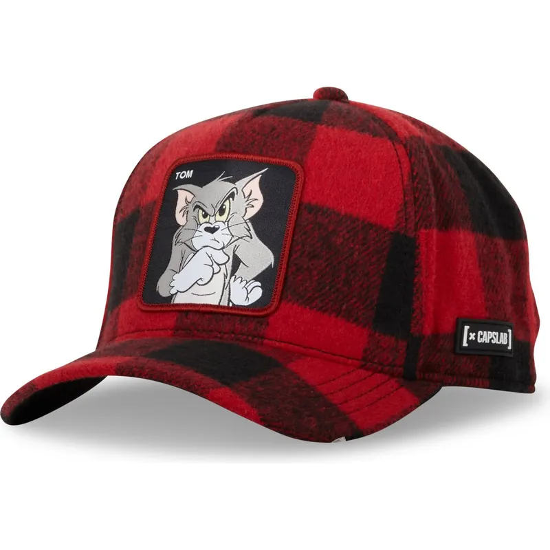 Capslab Curved Brim Tom TAJ5 TJ6 Looney Tunes Red and Black Snapback ...