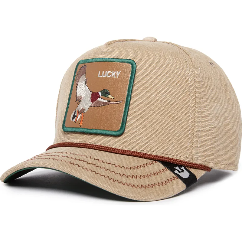 Goorin Bros. Curved Brim Lucky Duck Canvas The Farm Beige Snapback Cap ...