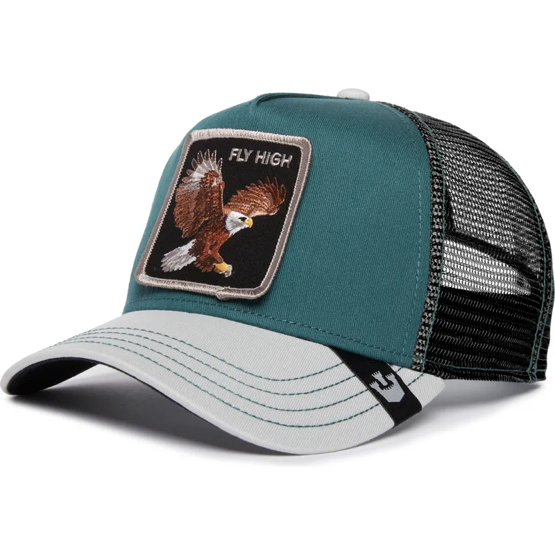 Goorin Bros. Fly High Eagle Fan The Farm Green and White Trucker Hat: Caphunters.co.uk