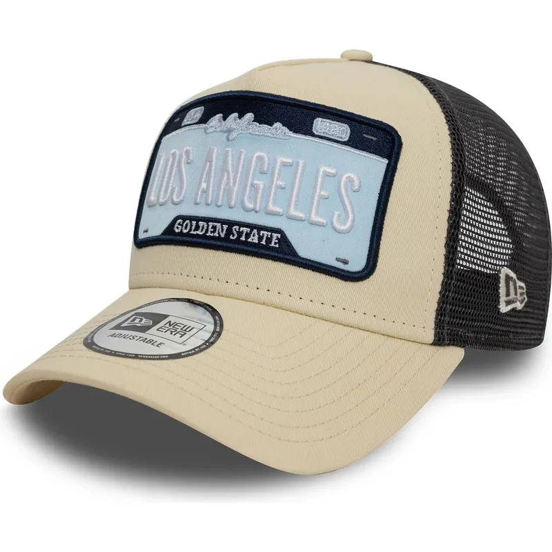New Era A Frame License Plate Cities and Beaches Los Angeles Beige and ...