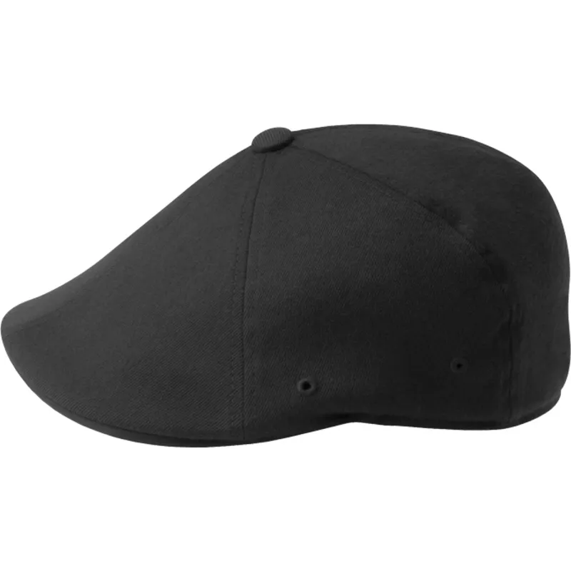 Kangol Wool Flexfit 504 Black Flat Cap: Caphunters.co.uk