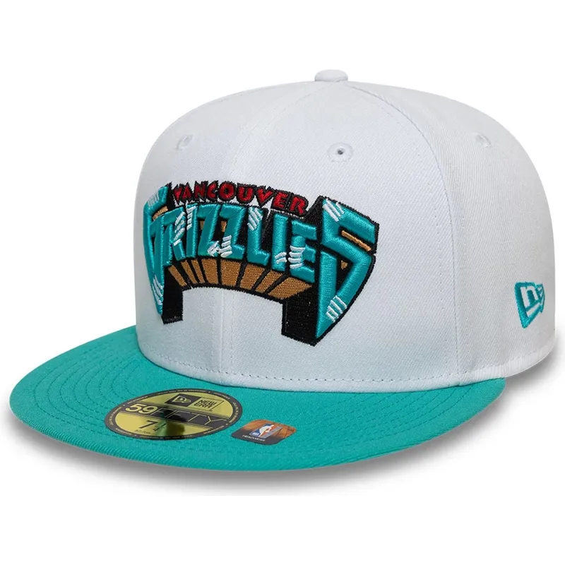 New Era Flat Brim 59FIFTY Classic Memphis Grizzlies NBA White and Green ...