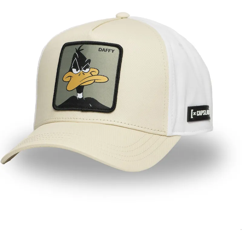 Capslab Curved Brim Daffy Duck LOO11 DAF2 Looney Tunes Beige and White ...