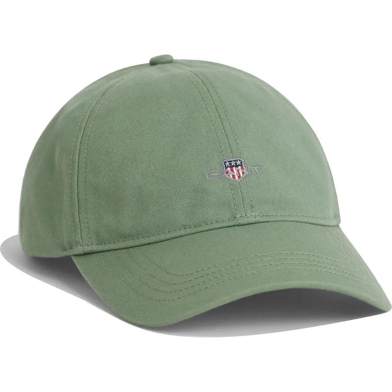 Gant Curved Brim Shield Cotton Twill Kalamata Green Adjustable Cap ...